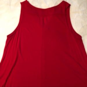 Charming Charlie | Tops | Bright Red Tank With Gold Metallic Neckline ...